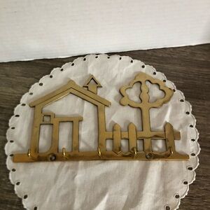 Vintage | Accents | Vtg Brass House With Tree Key Hooks | Poshmark
